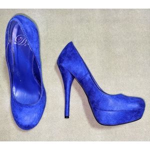 Shoes | Royal Blue Platform Heels | Poshmark